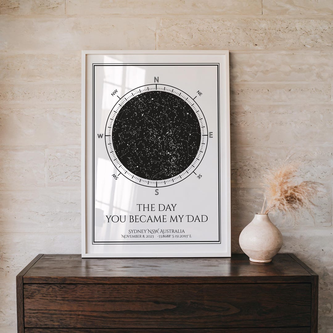 Personalized Star Map – the Day You Became A Dad, First Father’s Day ...