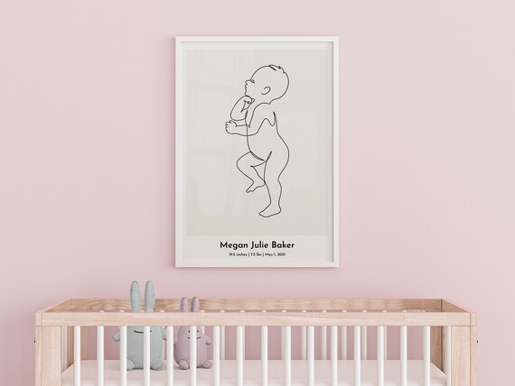 Baby Birth Poster Scale 1:1 Personalized Baby Poster Nursery - Etsy