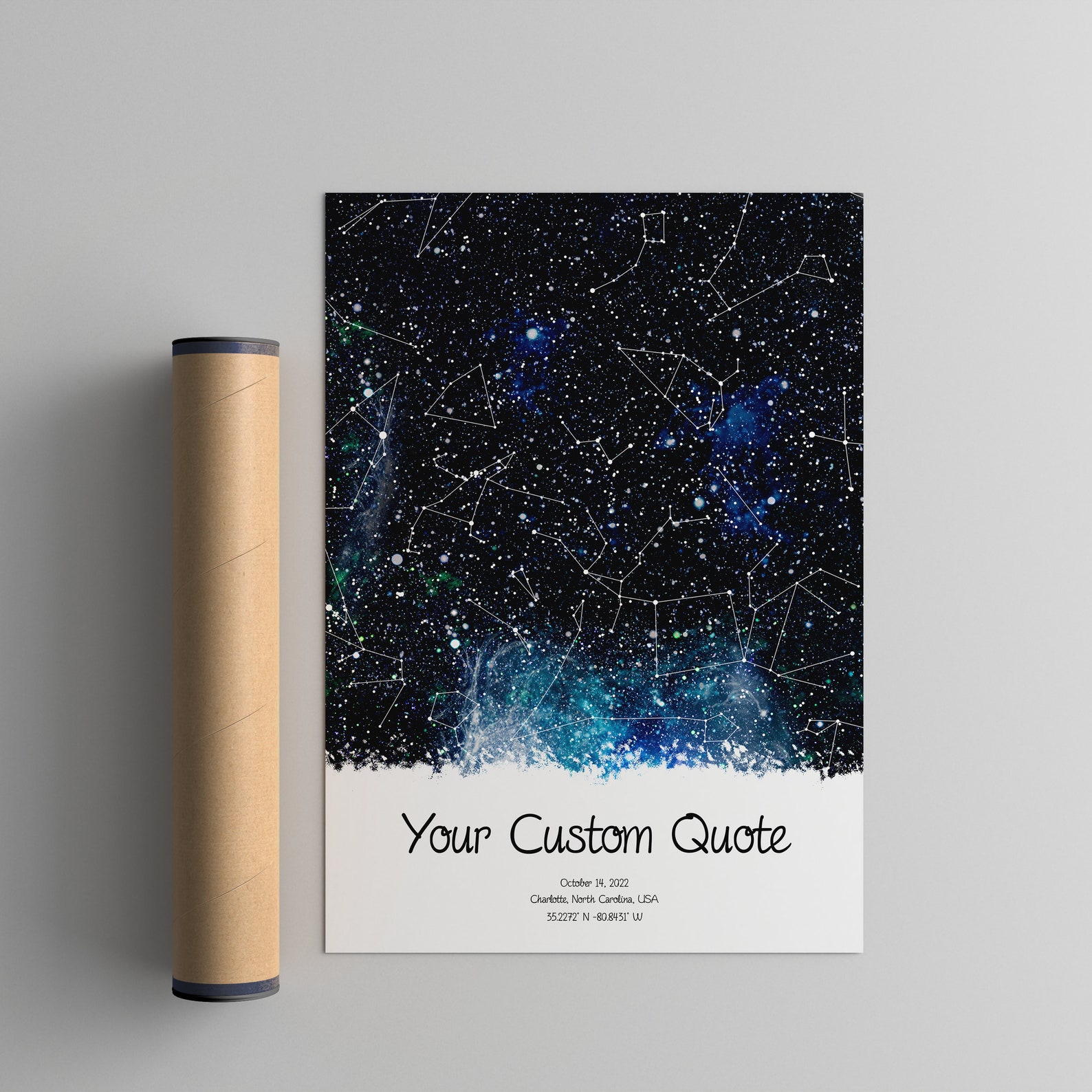 Custom Star Map by Date Night Sky Constellation Map, Personalized Star ...