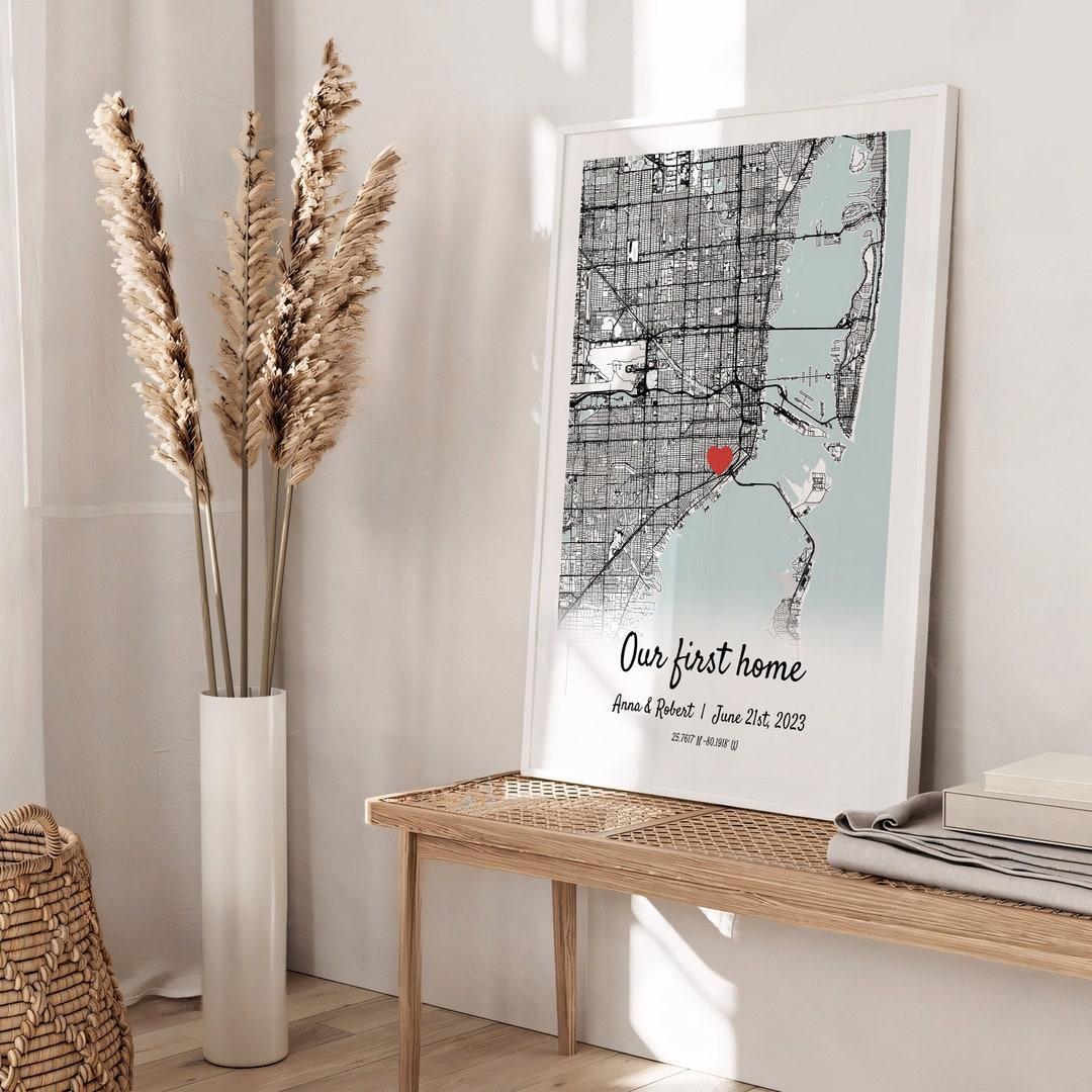 Our First Home Map Custom First Home Gift, Our First Home Map Print New ...