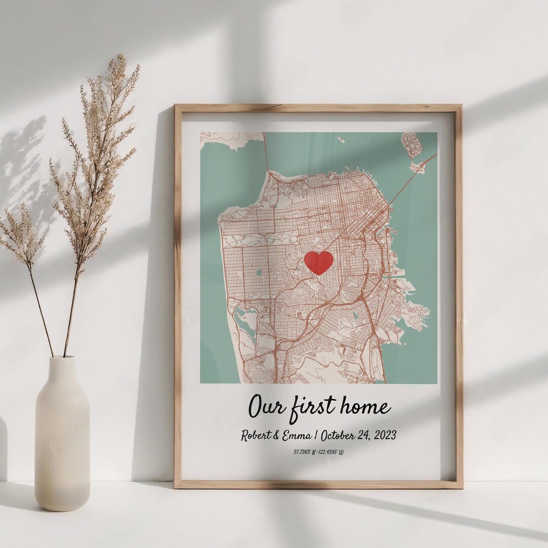 Personalized First Home Map Housewarming Gift First Home, Our First ...