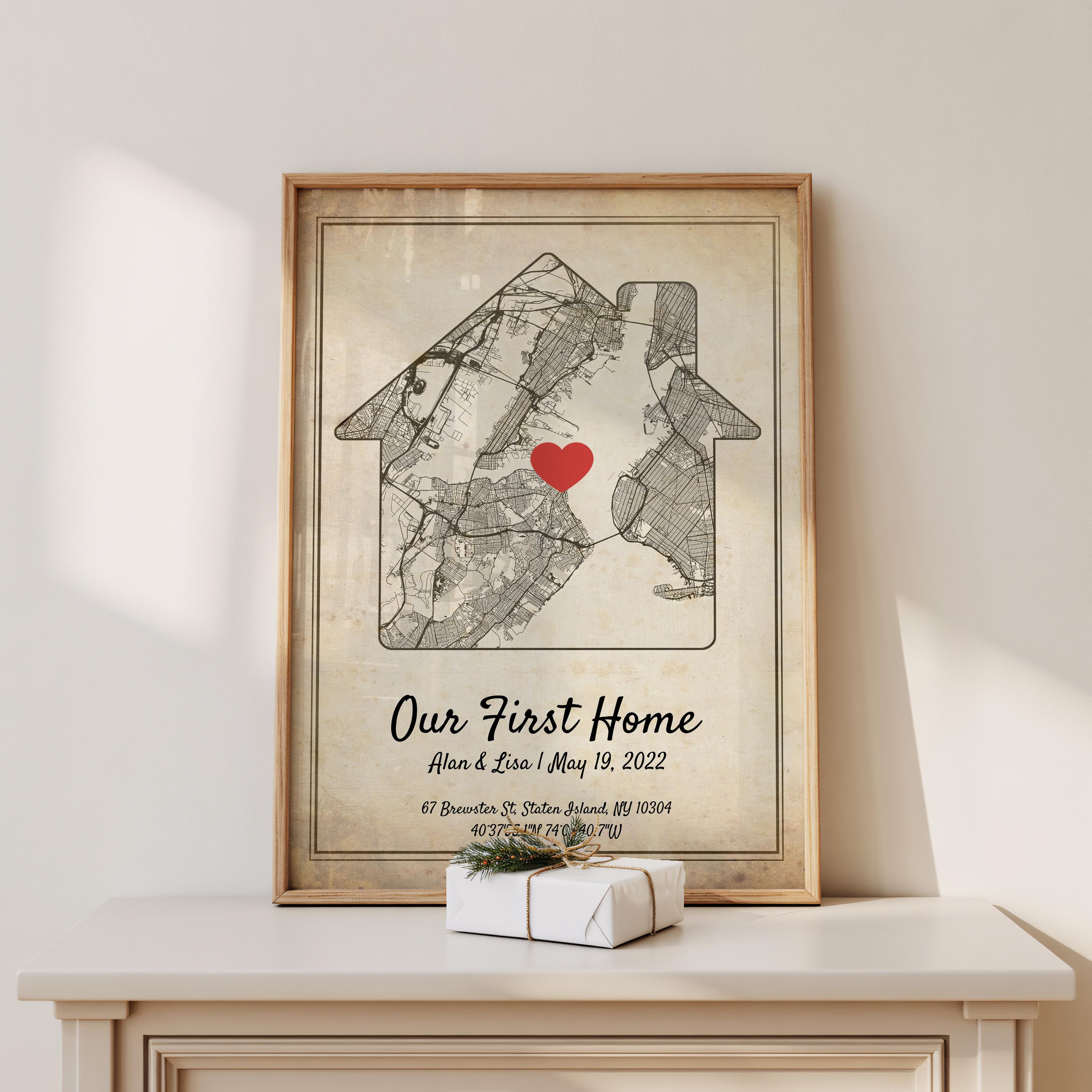 Our First Home Map Personalized Housewarming Gift for First Home ...