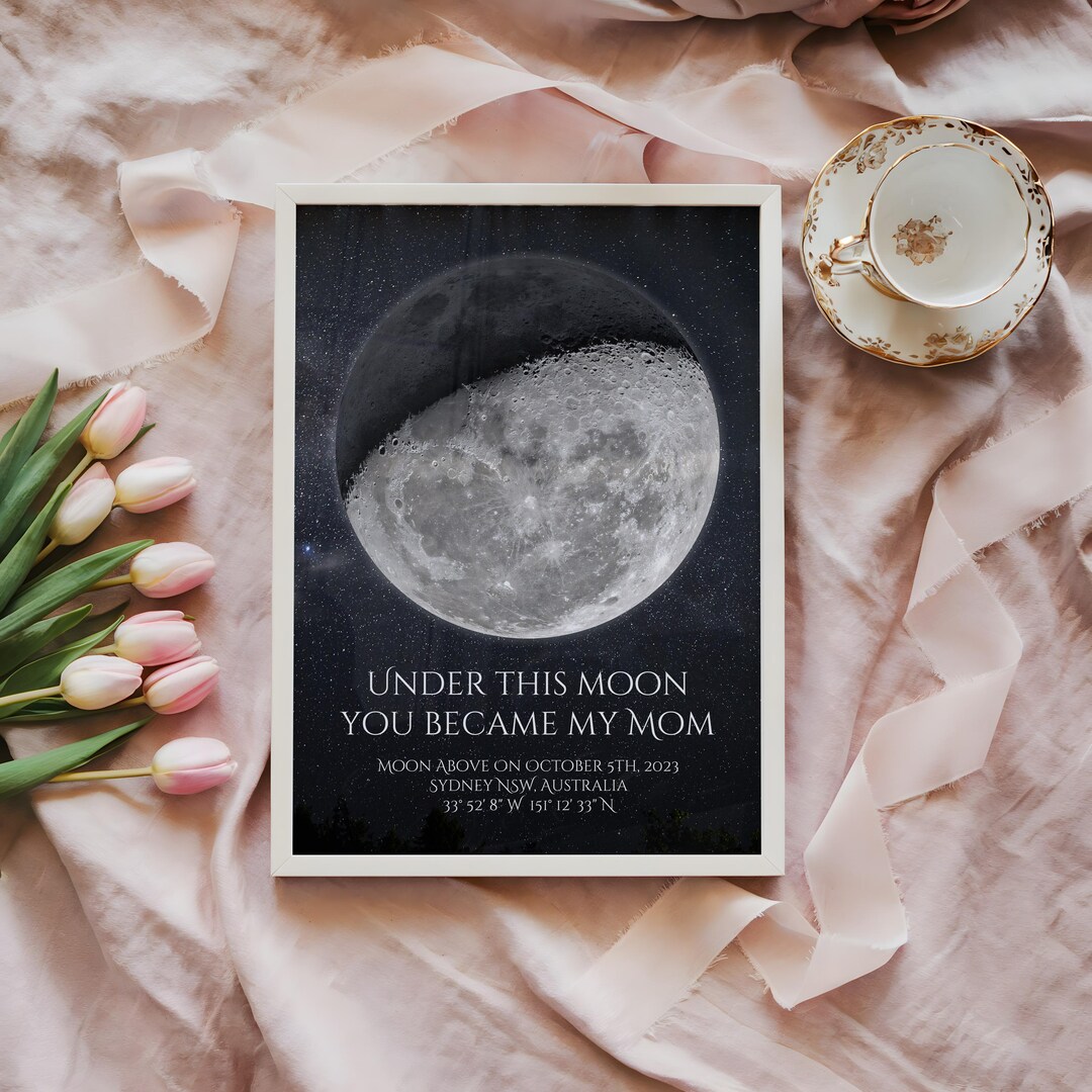 The Day You Became My Mom Moon Phase Print- Unique Mothers Day Gift ...