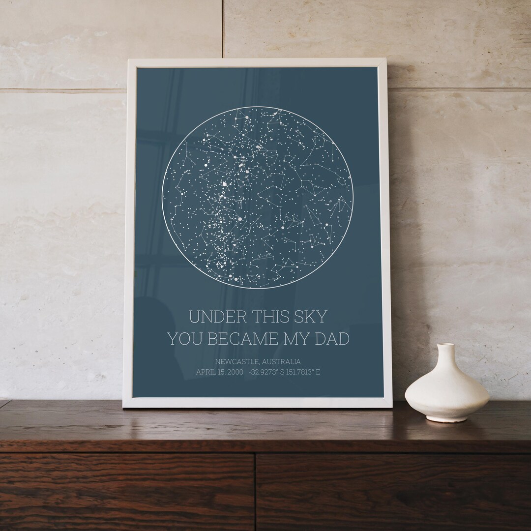 The Day You Became My Dad Star Map Dad Birthday Gift From Daughter ...