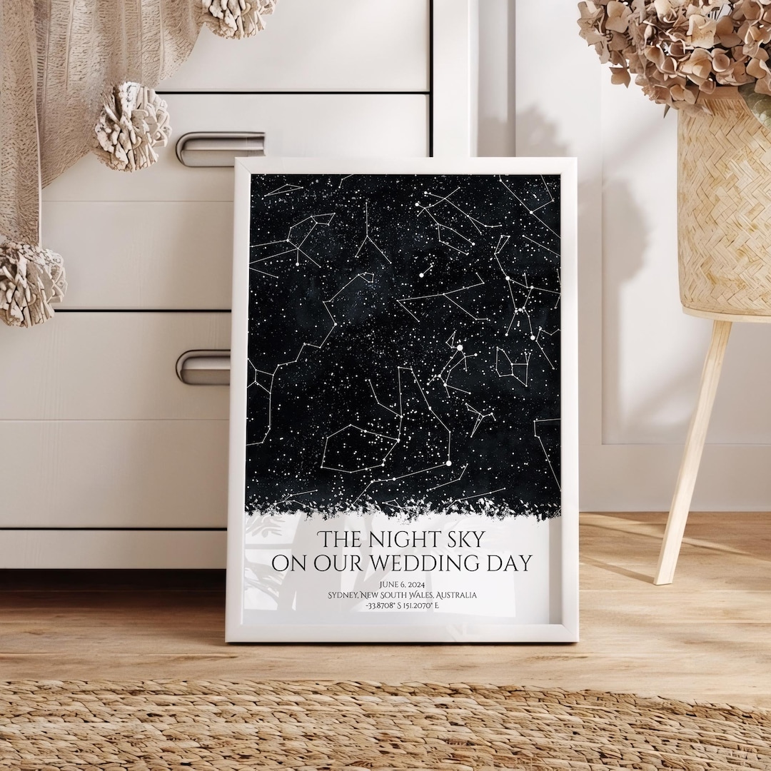 Custom Wedding Gift Our Wedding Star Map Newlywed Gift, Constellation ...