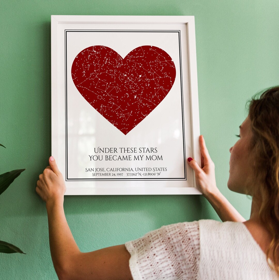 The Day You Became My Mom Star Map Mothers Day Gift From Daughter Night ...