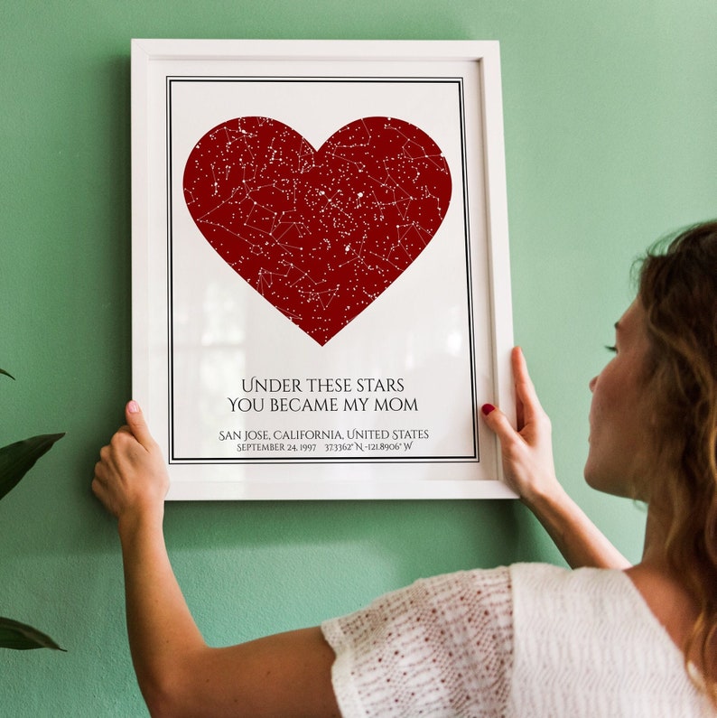 The Day You Became My Mom Star Map Mothers Day Gift From - Etsy