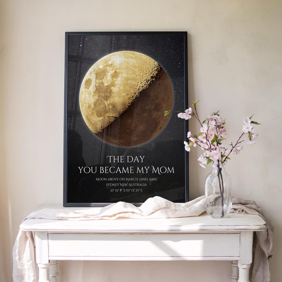 Moon Phase Print - the Day You Became My Mom First Mothers Day Gift ...