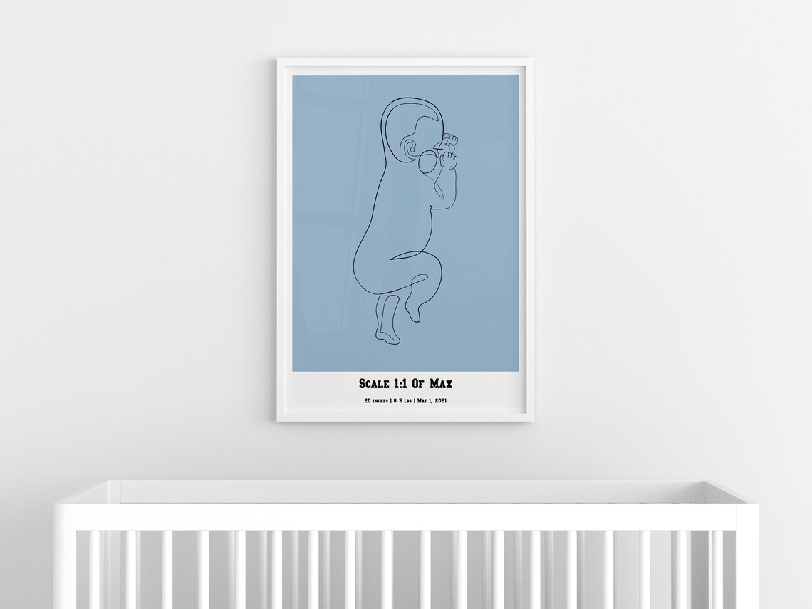 Baby Birth Poster Scale 1:1 Personalized Baby Poster Nursery - Etsy