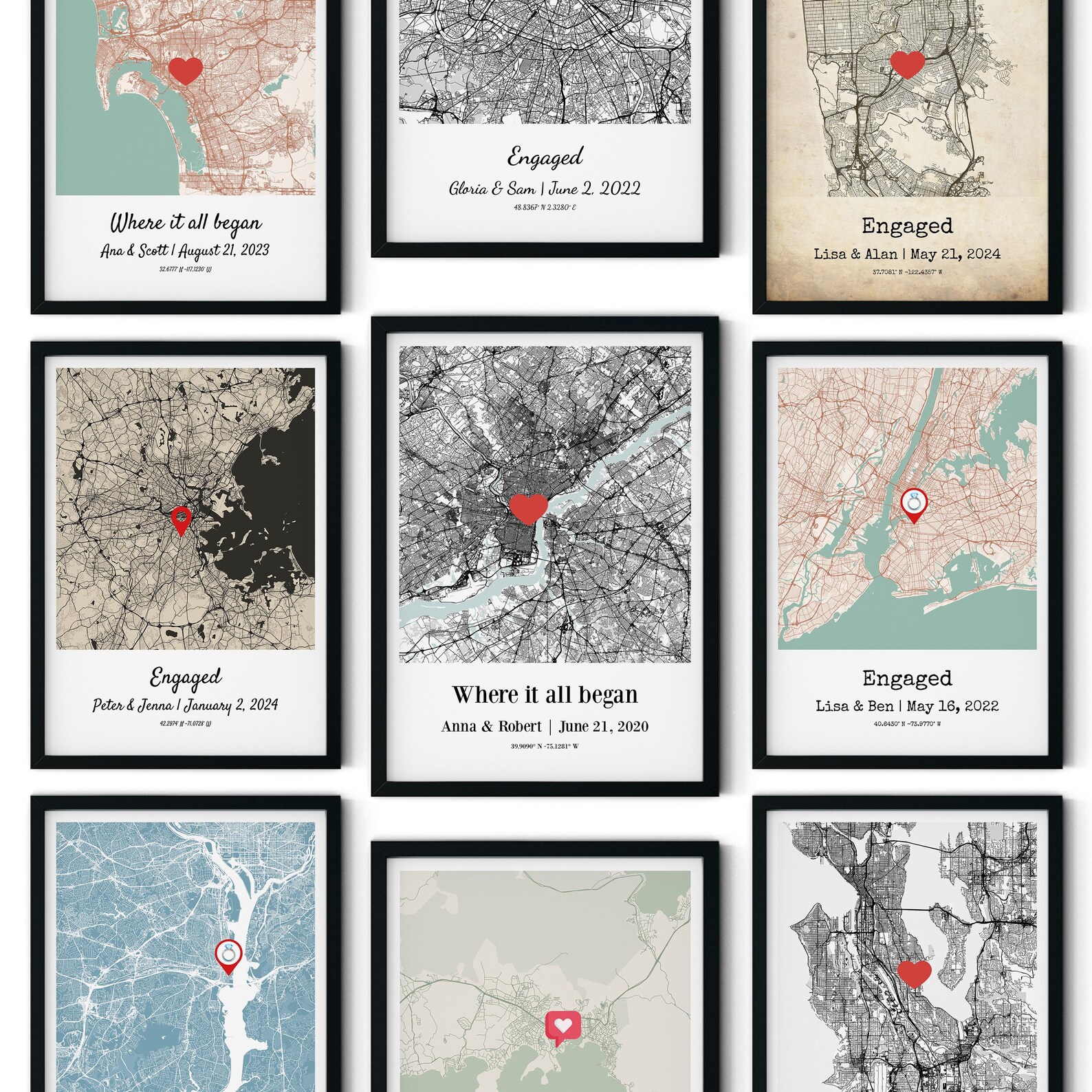 Where We Met Custom Map Unique Anniversary Gift, Where It All Began Map ...