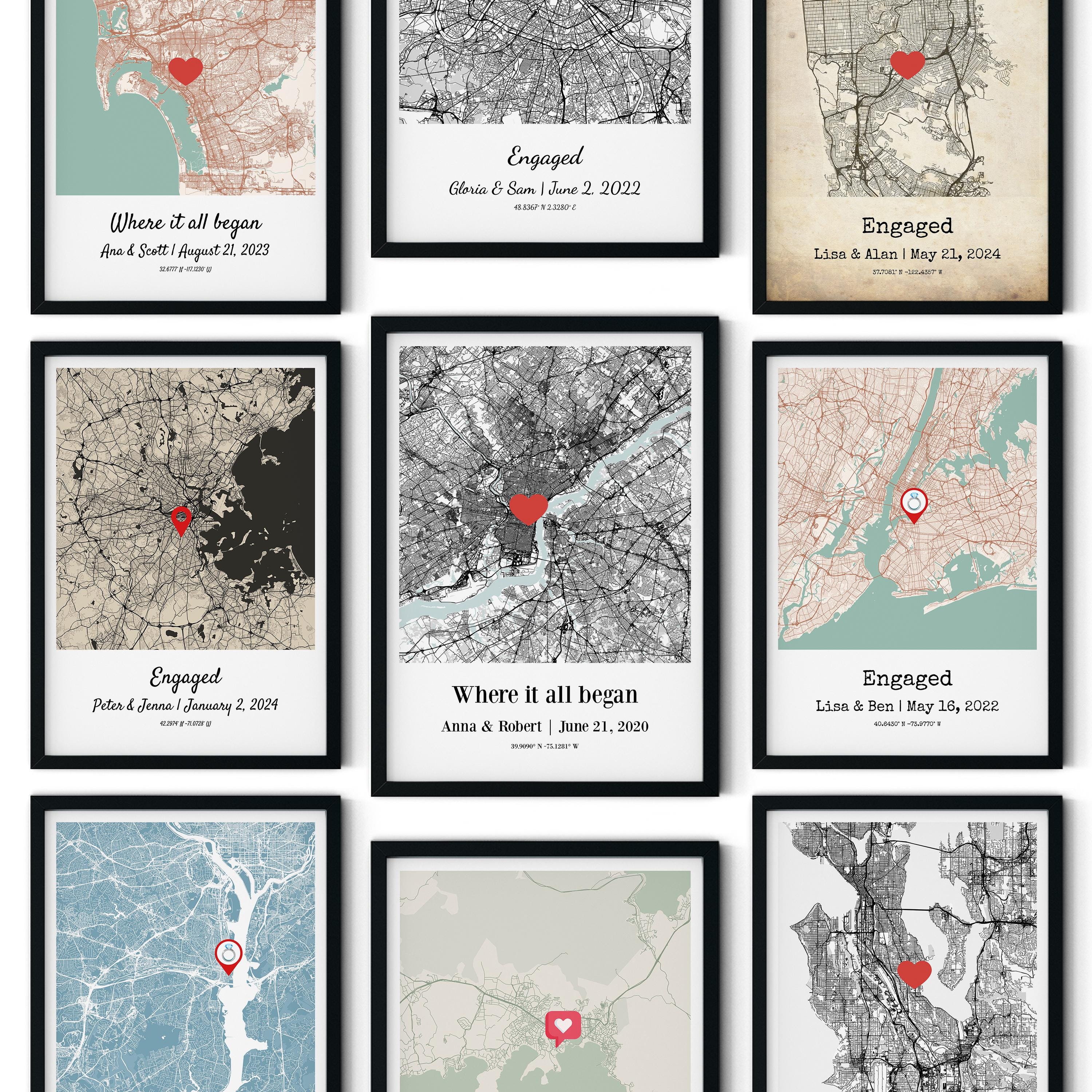 Where We Met Custom Map Unique Anniversary Gift, Where It All Began Map ...
