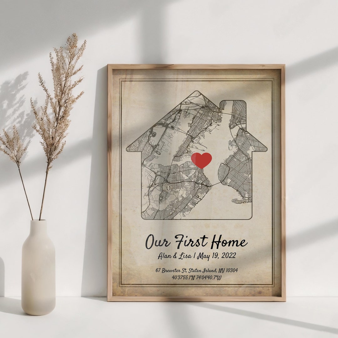 Our First Home Map Personalized Housewarming Gift for First Home ...