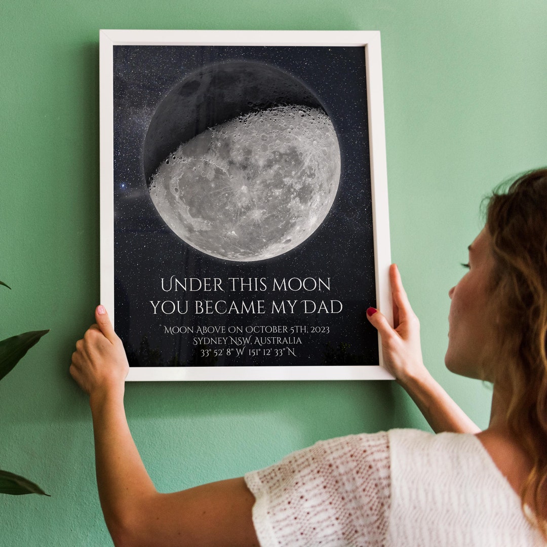 Custom Moon Phase Print Father's Day Gift From Kids - Moon Phase by ...