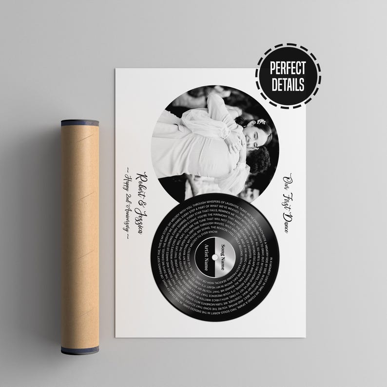 Personalized First Dance Song Lyrics Vinyl Record Print, Anniversary ...