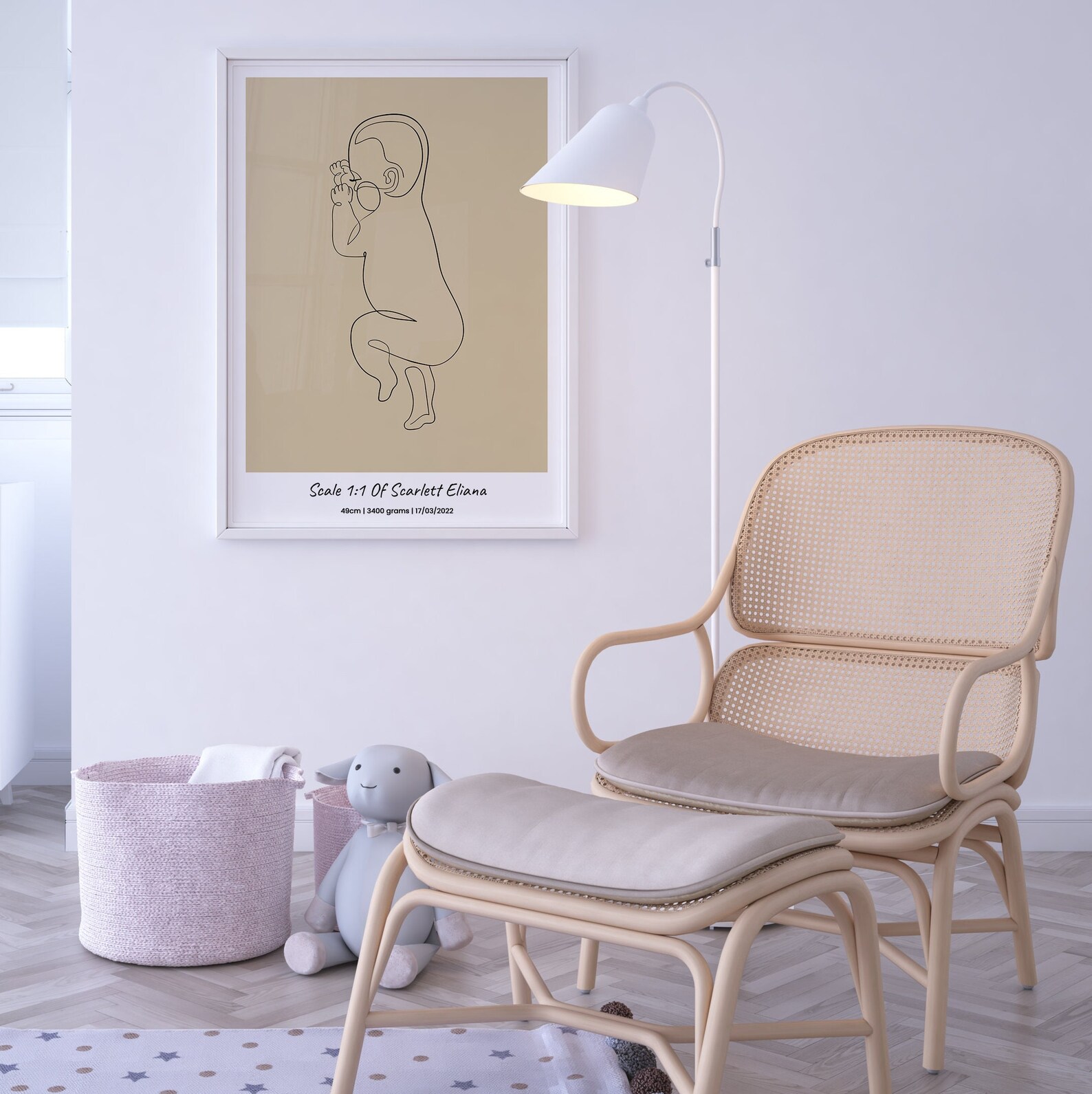 Baby Birth Poster Scale 1:1 Personalized Baby Poster Nursery - Etsy