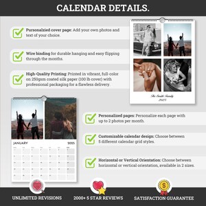 2025 Personalized Photo Wall Calendar Family Christmas Gift Custom ...