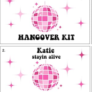 Hangover Kit, Disco Hens Kit, Survival Kit, Hens Party Favours, Party ...