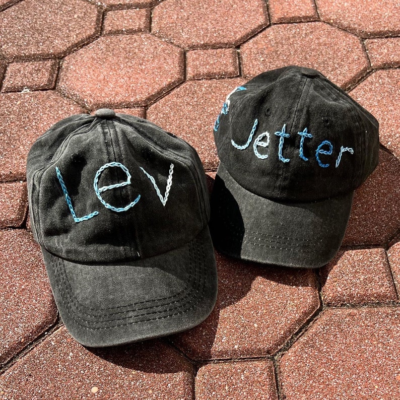 Custom Embroidered Denim Hat, Toddler Baseball Cap / Snapback, Handmade Kid's Name Gift, Denim ...