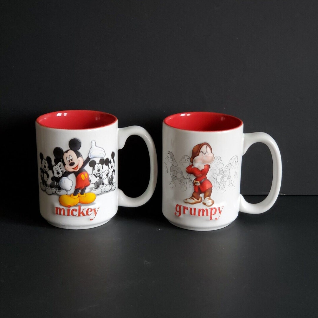 Disney Parks Walt Disney World Grumpy Mickey 3D Coffee Tea Mugs Cups ...