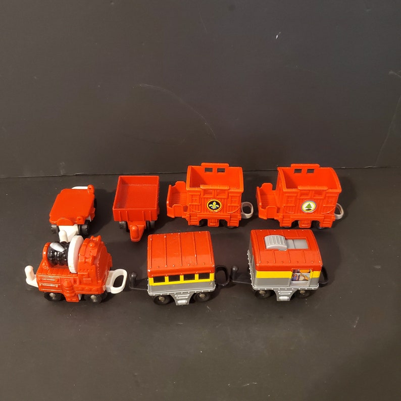 Fisher Price GEOTRAX Train & Cars Red Fire Cars 2003 - Etsy
