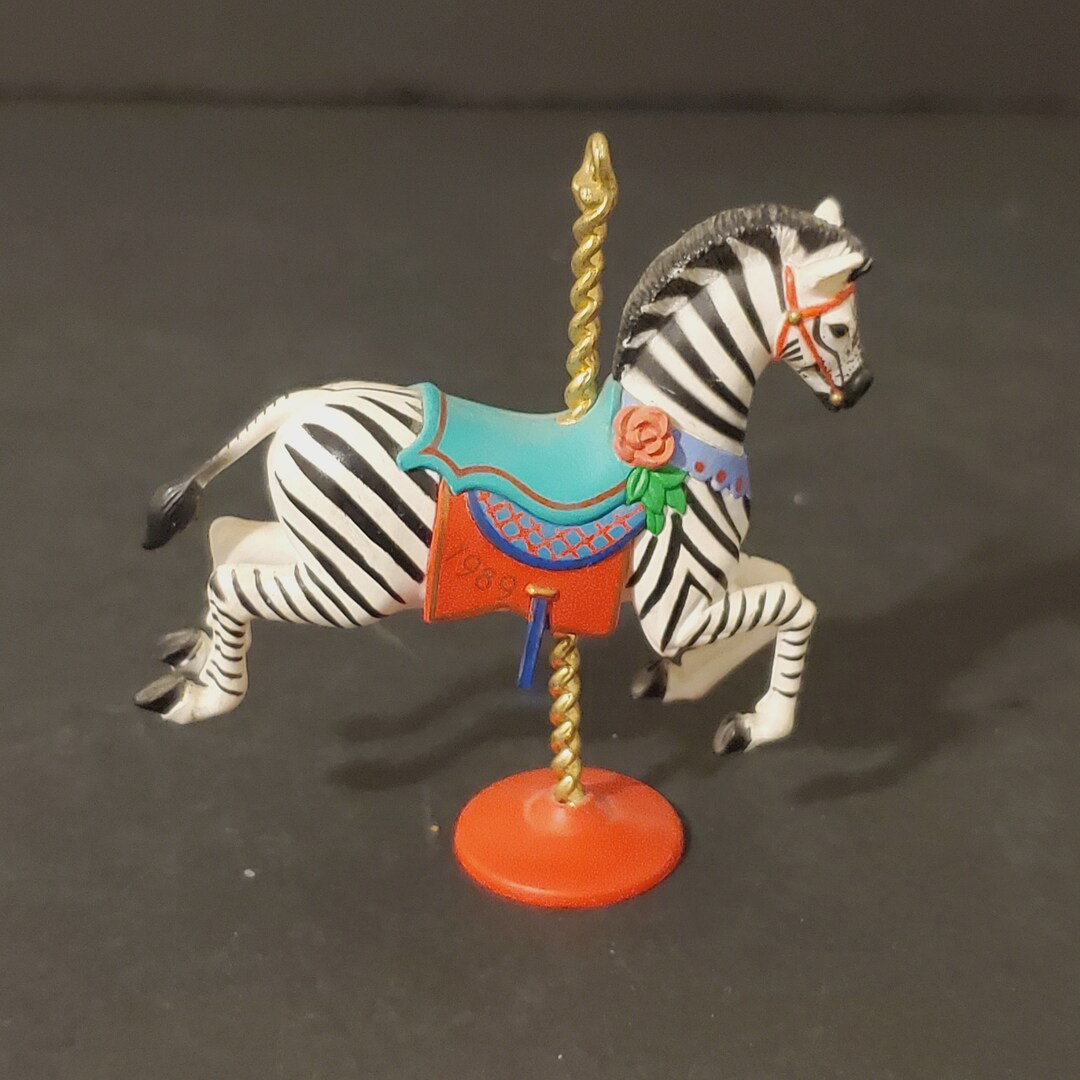 Vintage Carousel Zebra Ornament Collectable Hallmark Keepsake Tree ...