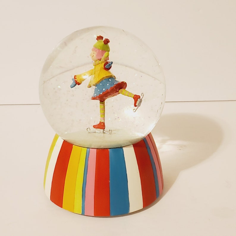 Sankyo Musical Water Globe Girl Ice Skating Music Santa - Etsy