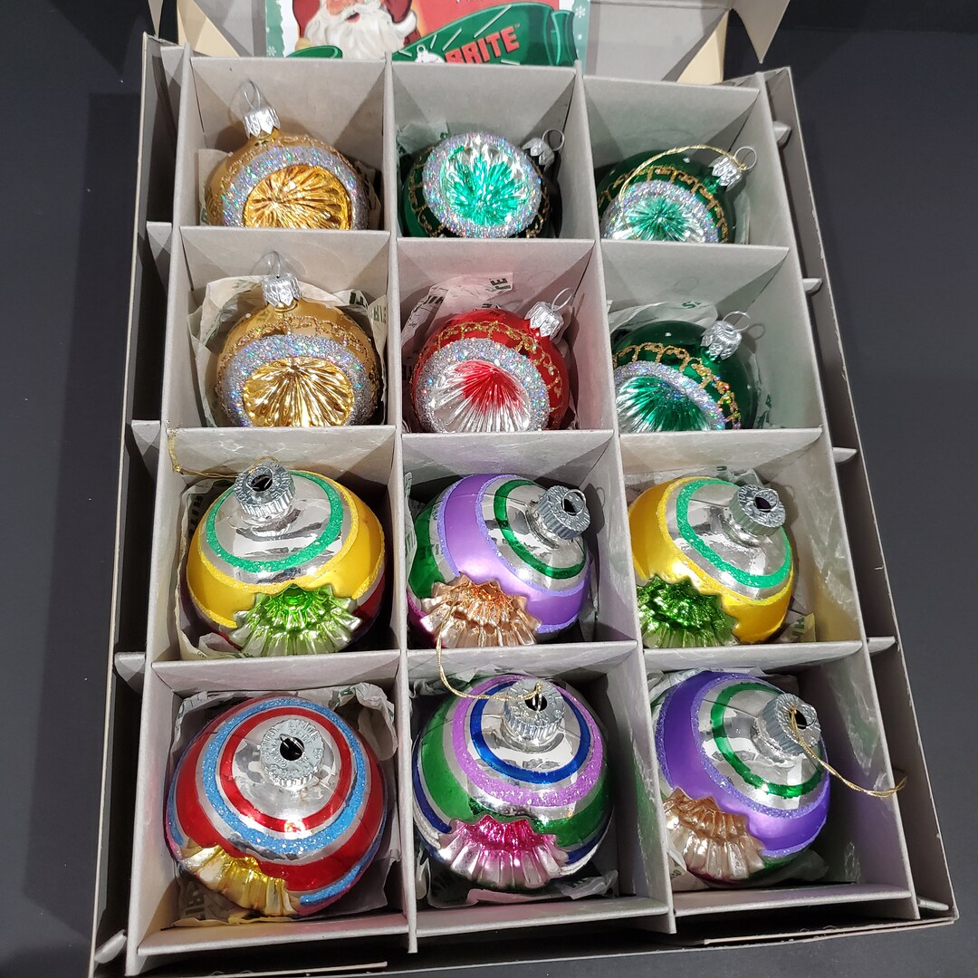 Christopher Radko Large Shiny Brite Indented Glass Christmas Tree ...