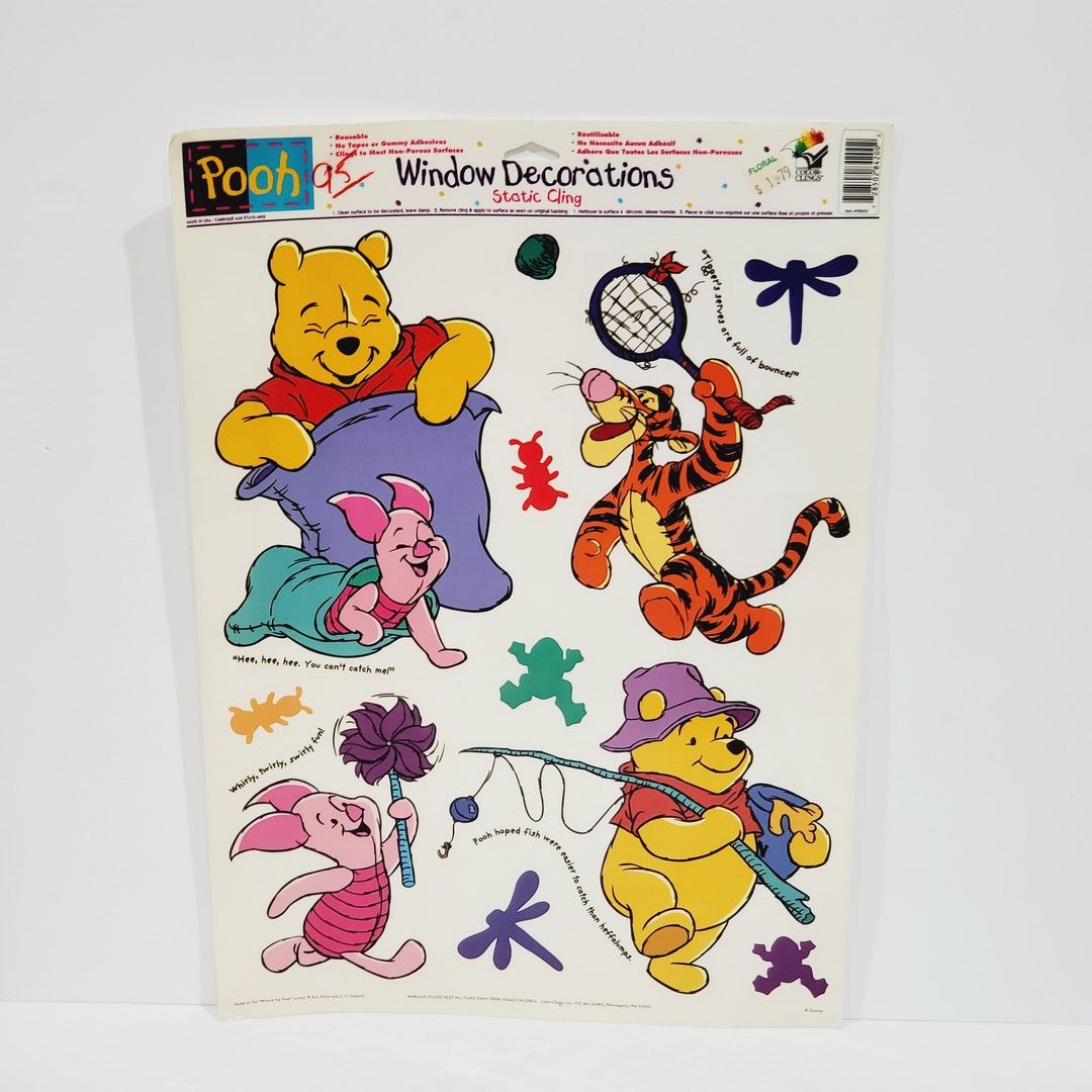 Vintage Disney WINNIE THE POOH Static Cling Window Decorations - Etsy