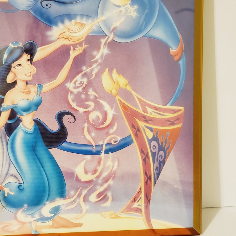 Vintage Disney Aladdin Jasmine and Genie Poster 20 X - Etsy
