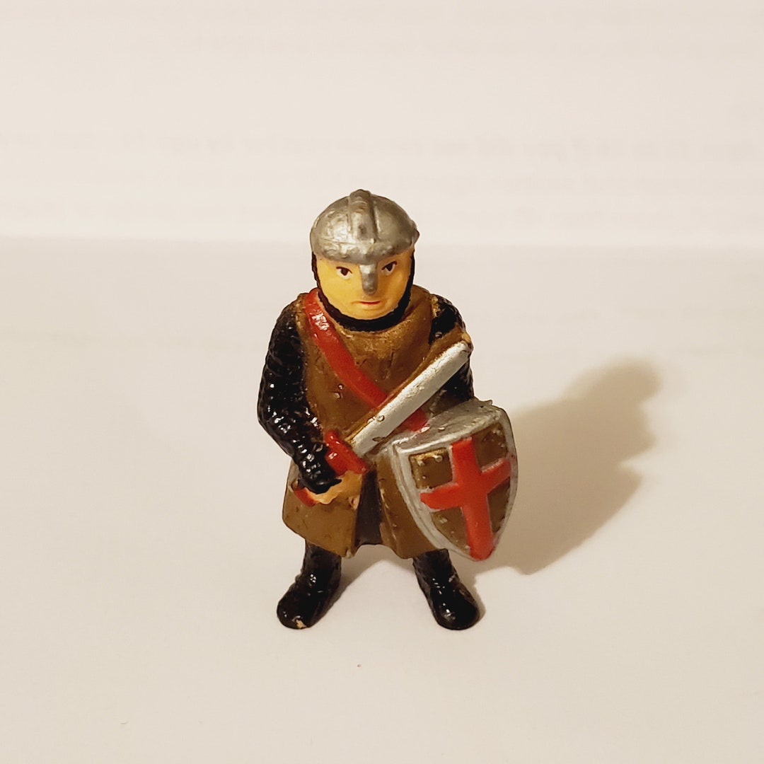 Vintage Soma Medieval Knight Rubber PVC Toy Collectible Figure W Sword ...