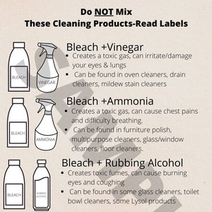 Cleaning Product Safety Chart. Cleaning Chemicals That Don't Mix ...