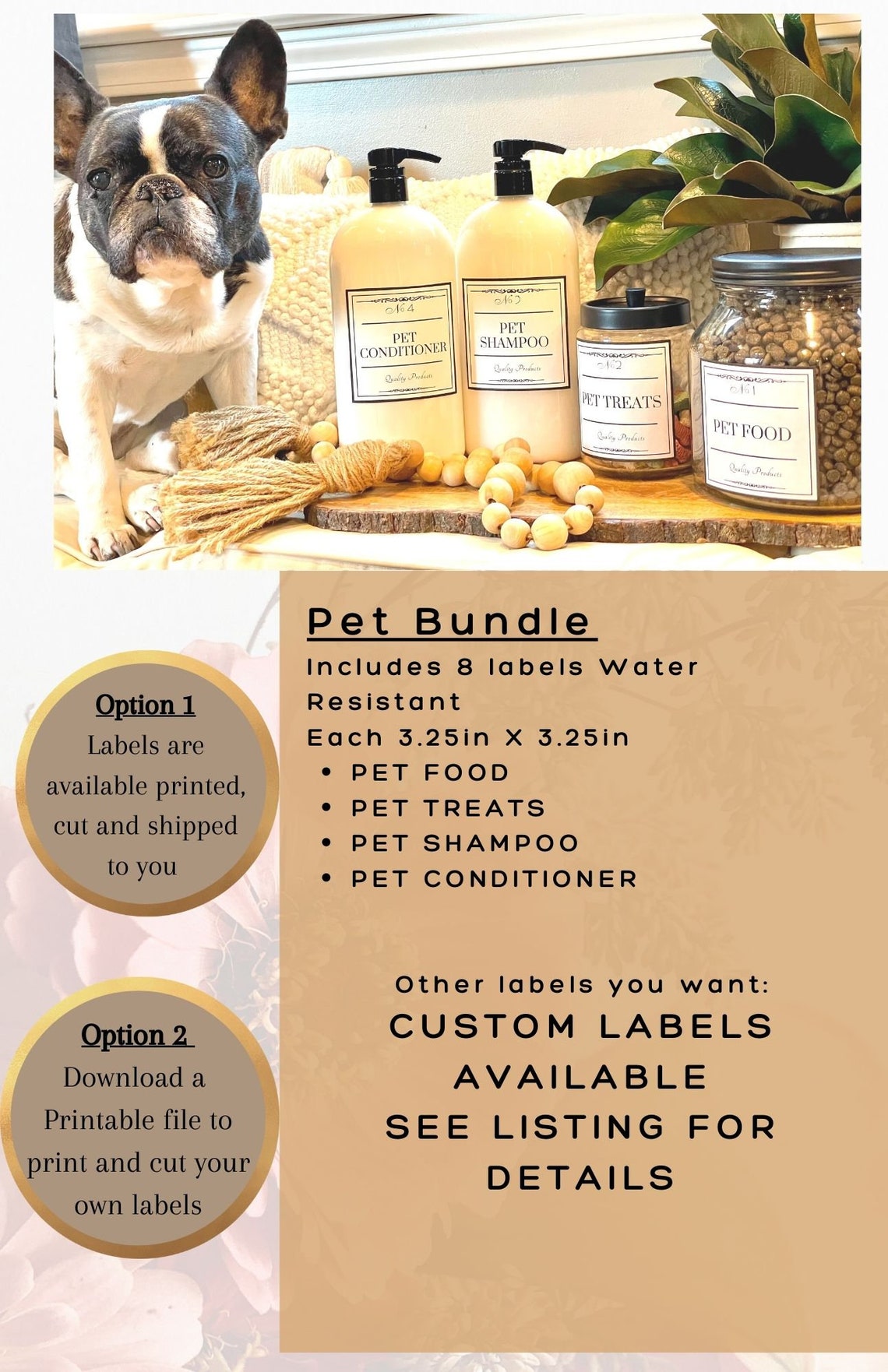 Pet Bundle Custom Labels. Food, Treat, Shampoo, Conditioner Custom ...