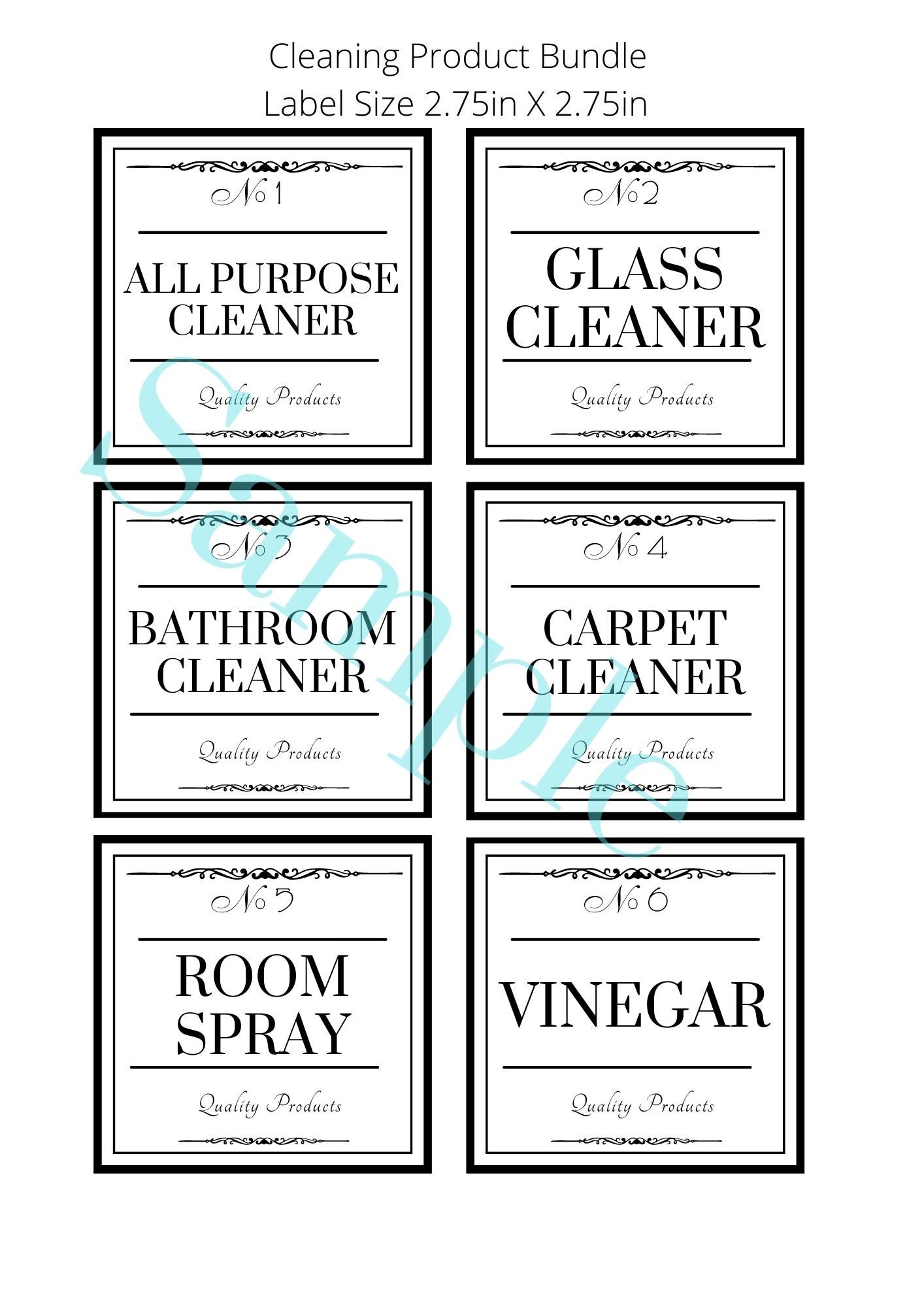 DIGITAL DOWNLOAD Cleaning Products Labels. Organized Home, Minimalist ...