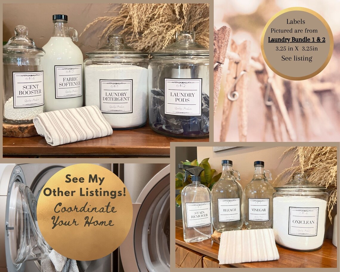 Custom Laundry Room Vinyl Labels. Home Organization Modern - Etsy