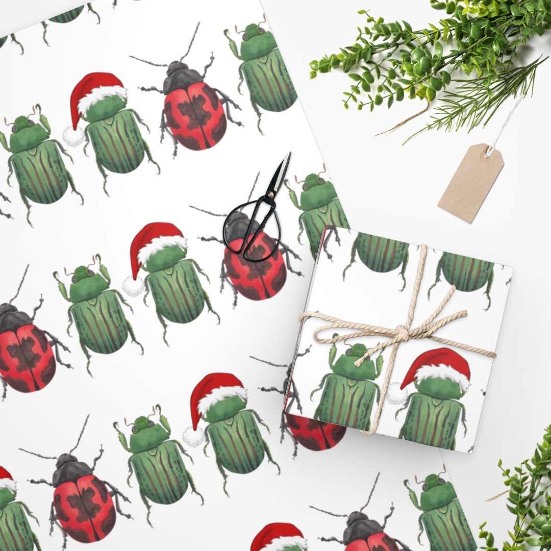 Bug Christmas Wrapping Paper, Bug and Insect Collector Christmas Gift ...