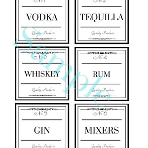 Custom Bar, Booze, Cocktail Vinyl Labels. Home Organization, Modern ...