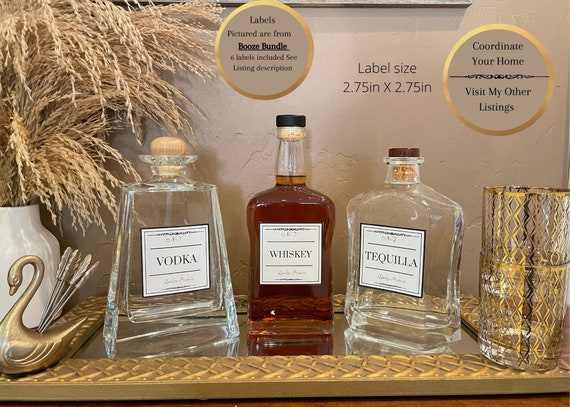 Custom Bar Booze Cocktail Vinyl Labels. Home Organization - Etsy