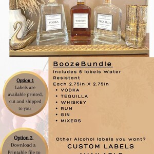 Custom Bar, Booze, Cocktail Vinyl Labels. Home Organization, Modern ...
