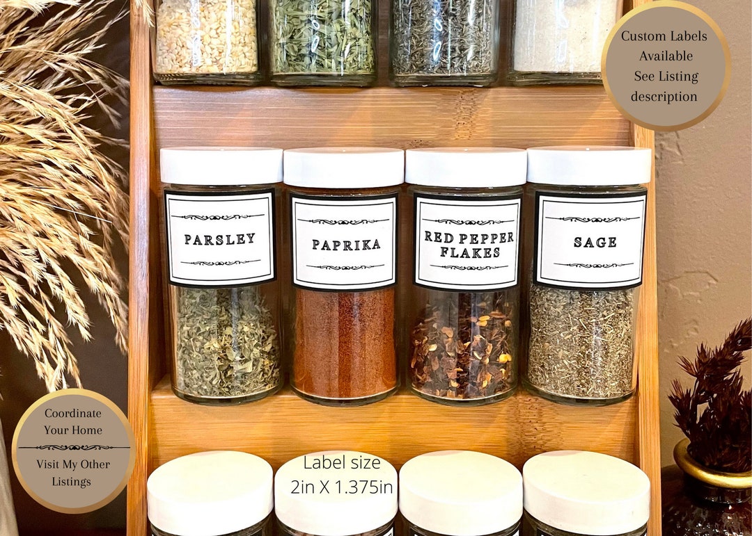 Spice Labels • Custom Labels • Water Resistant Vinyl • Pantry ...