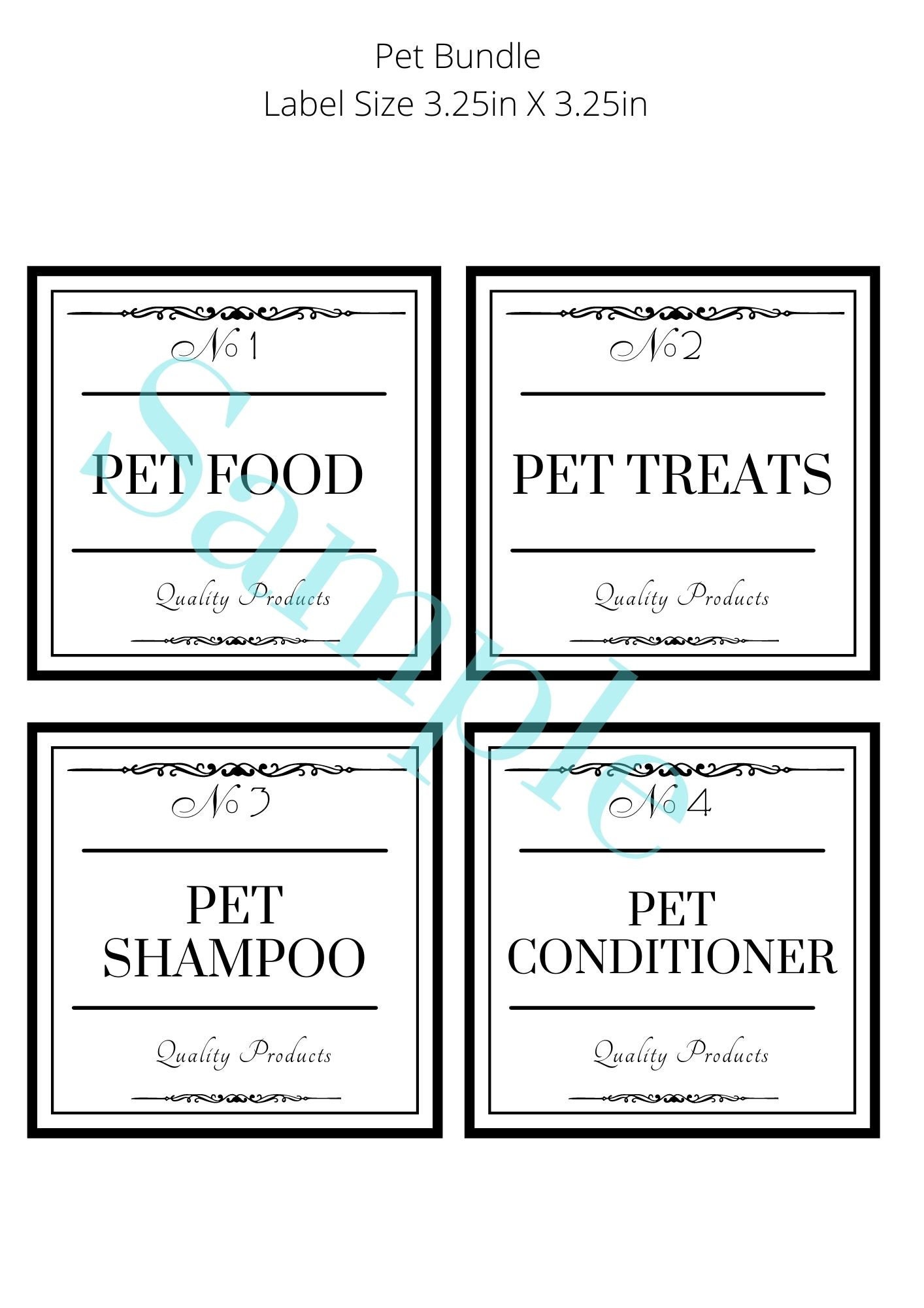 Pet Bundle Custom Labels. Food, Treat, Shampoo, Conditioner Custom ...