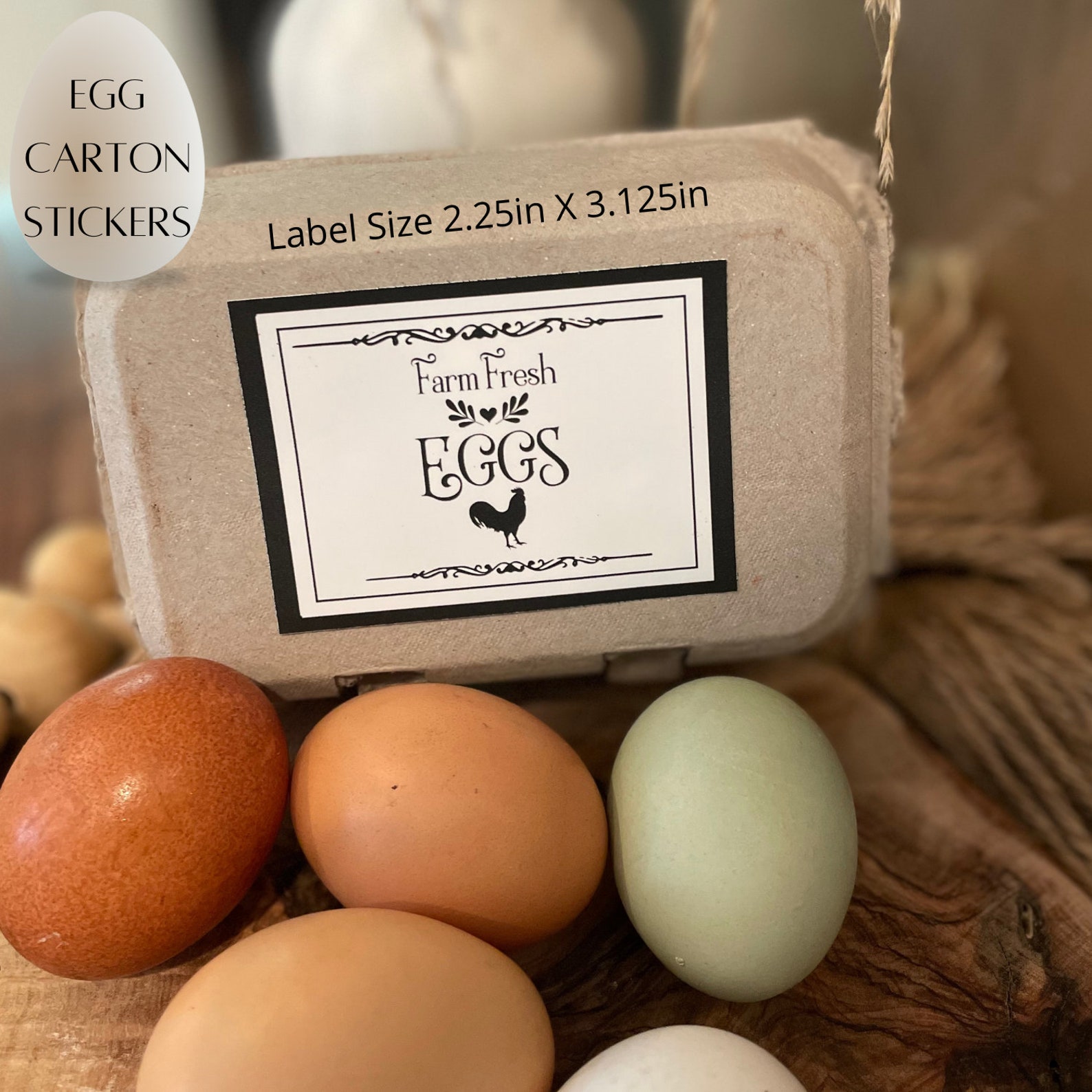 Egg Carton Label Sticker Farm Label Chicken Coop Hen - Etsy