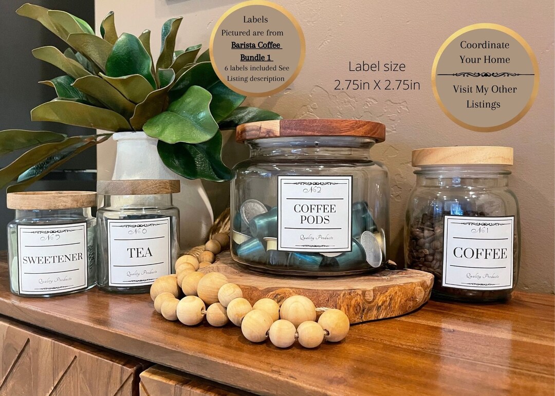 DIGITAL DOWNLOAD Barista Coffee1 Labels. Organized Home, Minimalist ...