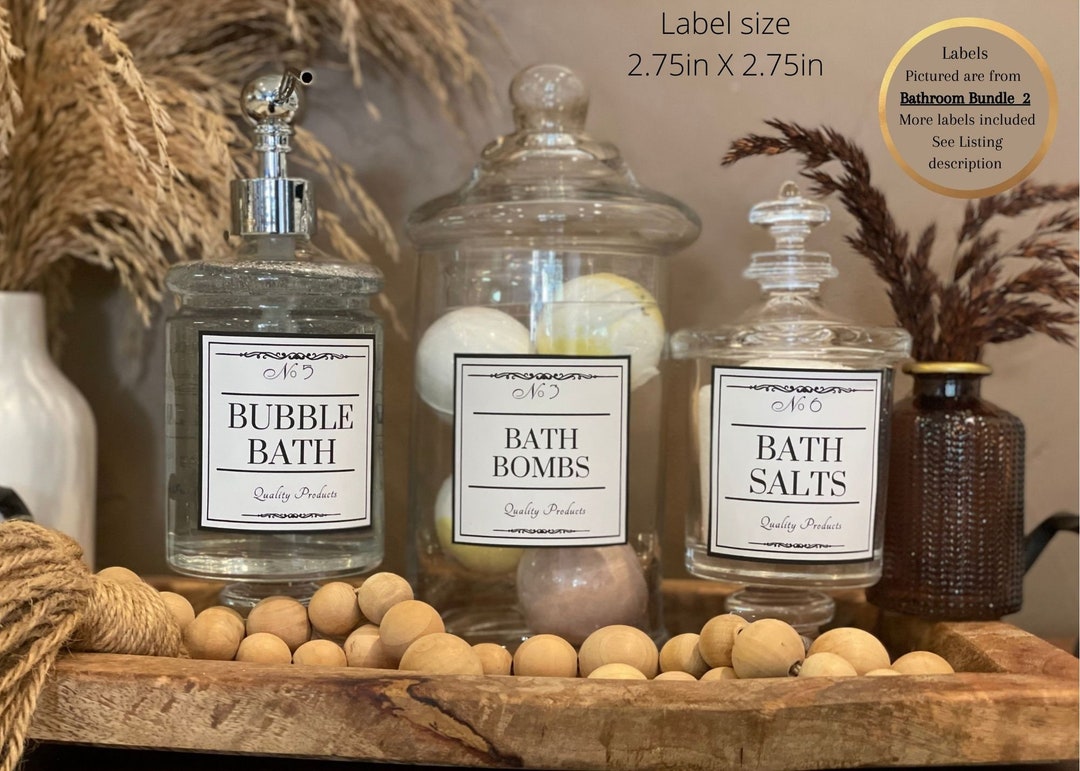 Custom Bathroom Vinyl Labels. Bathroom Organization, Modern Minimalist ...