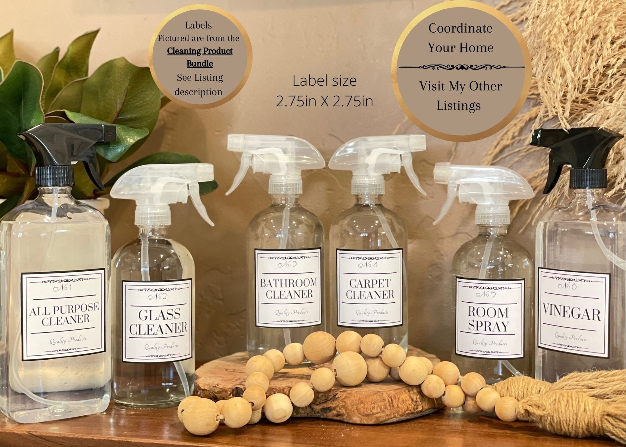 DIGITAL DOWNLOAD Cleaning Products Labels. Organized Home, Minimalist ...