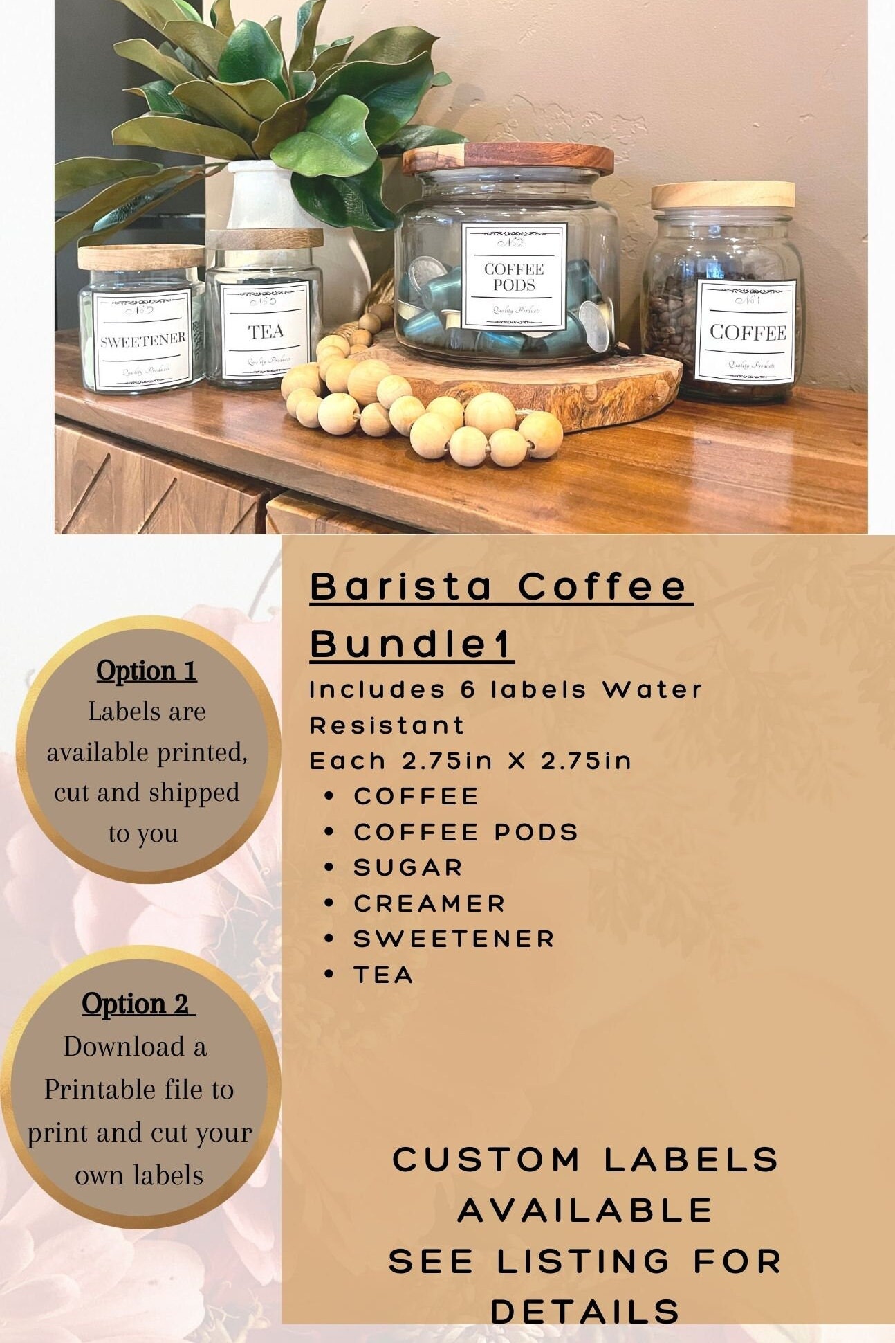 DIGITAL DOWNLOAD Barista Coffee1 Labels. Organized Home - Etsy