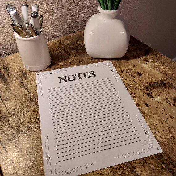 Notes Sheet Pack printable | Etsy