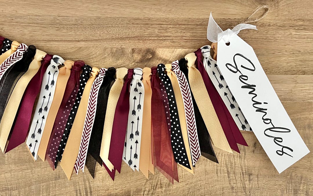 Custom Florida State University Ribbon Garland | Seminoles Decor ...