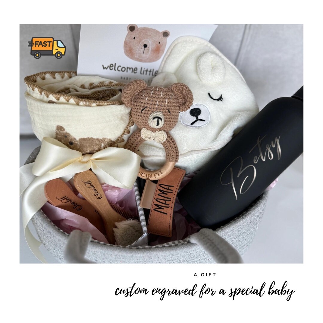 BEST SELLER luxe 8-piece Personalized New Baby & Mom Gift Set in a Luxe ...