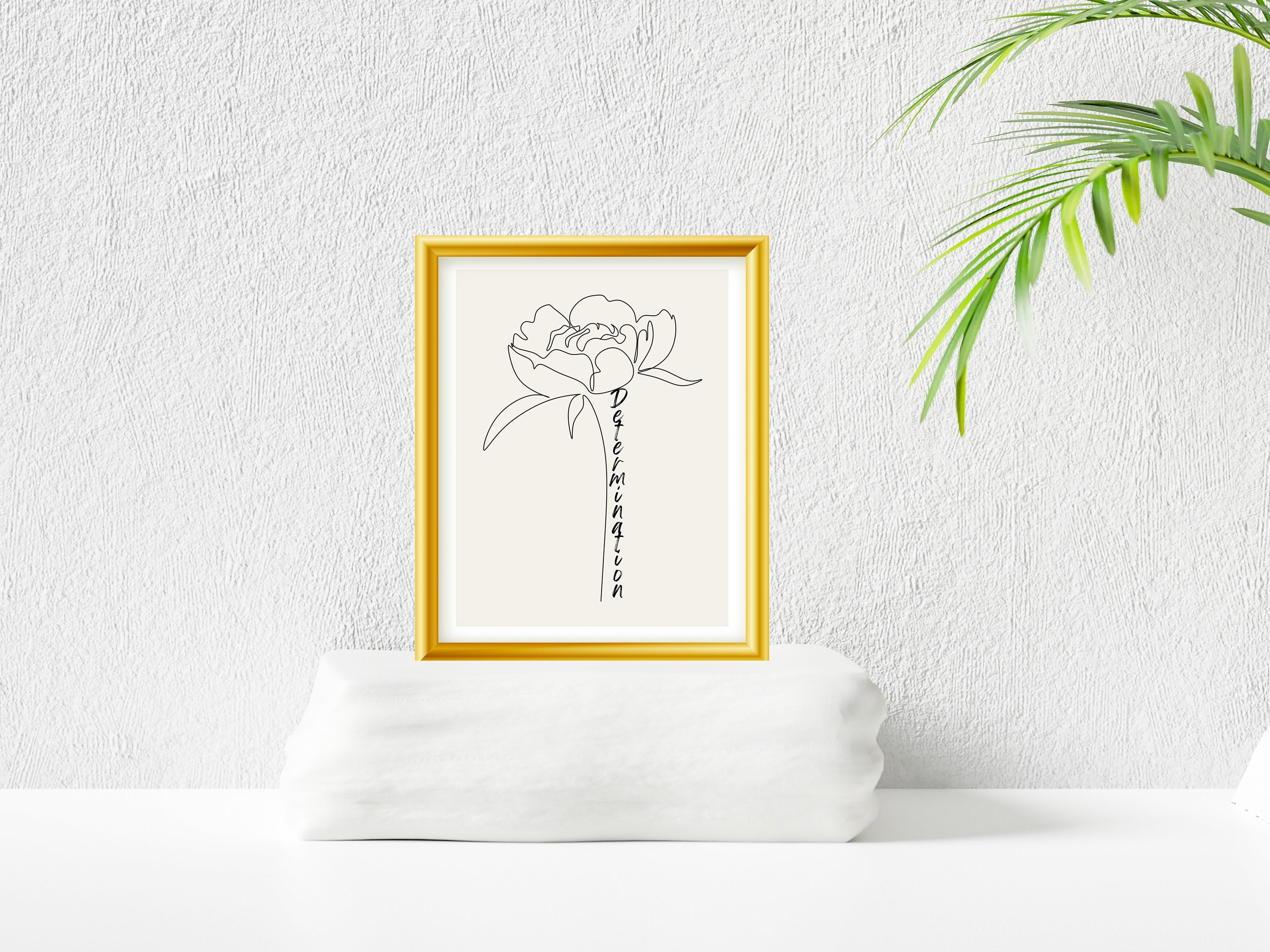 Determination Manifestation Flower Print Affirmation Wall Art - Etsy
