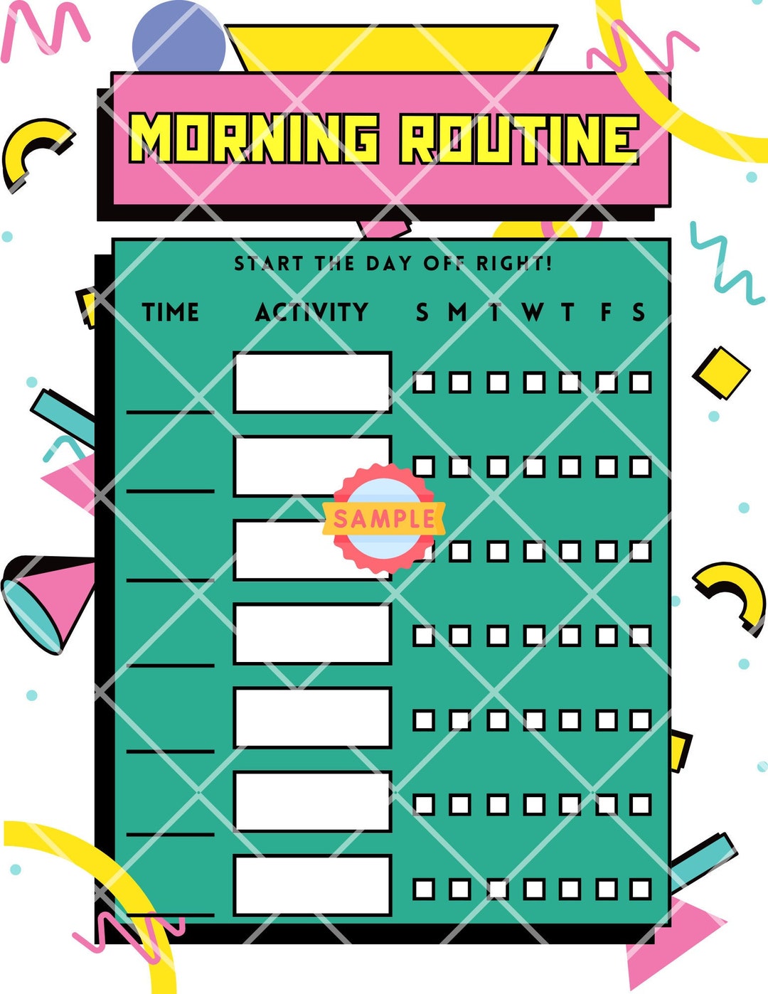 Morning Routine Evening Routine Editable Printable PDF Template Daily ...